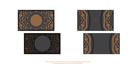 텍스트와 빈티지 장식품을위한 장소가있는 명함 템플릿 그리스 패턴회색 의 인쇄 디자인 명함을위한 템플릿 0명에 대한 스톡 벡터