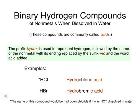 PPT Binary Hydrogen Compounds Of Nonmetals When Dissolved In Water PowerPoint Presentation