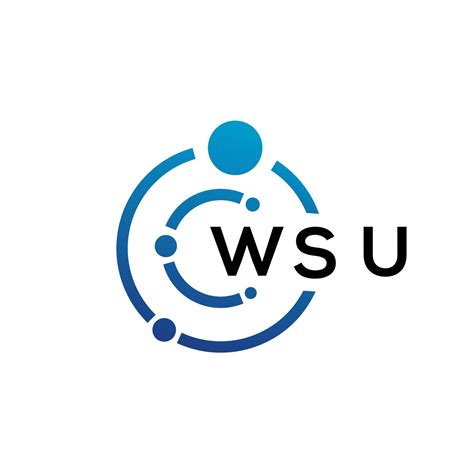 Wsu Letter Technology Logo Design On White Background Wsu Creative