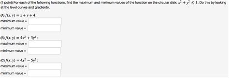 Solved 1 Point For Each Of The Following Functions Find