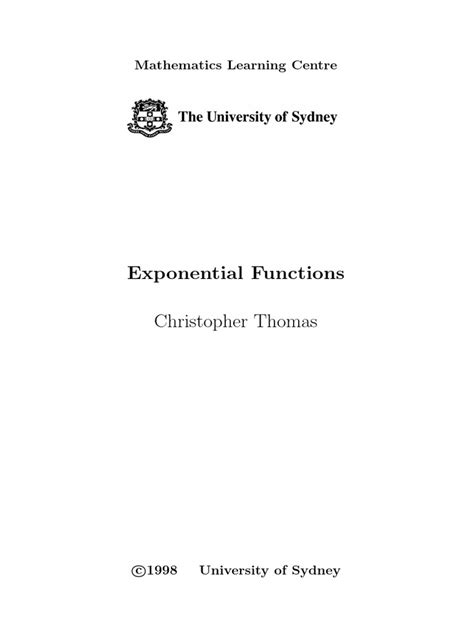 exponential functions pdf exponential function function mathematics