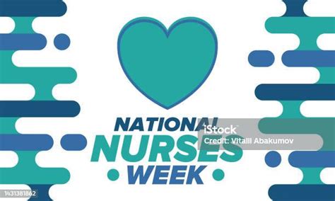 전국 간호사 주간 간호사 감사합니다 의료 및 건강 관리 개념 바이러스 와 질병에 대한 전투기 의사의 명예에 미국에서 매년 축하 벡터 일러스트 포스터 5월에 대한 스톡 벡터