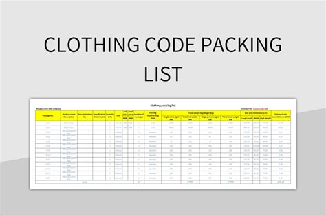 Free Packing List Templates For Google Sheets And Microsoft Excel Slidesdocs
