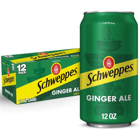 Schweppes Flavorful Ginger Ale Soda 12 Fl Oz Cans 12 Pack Case