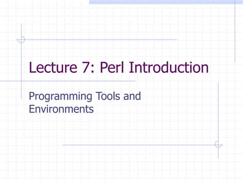 Introduction To Perl Ppt