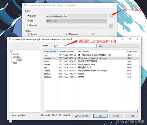 小乌龟合并单个提交到某个分支图文介绍小乌龟合并分支 Csdn博客