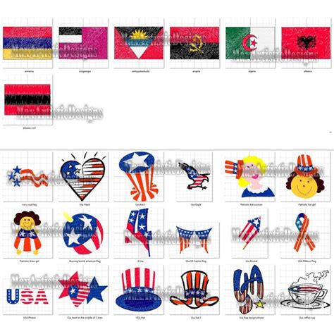 165 Country Flags Embroidery Patterns Pes Dst Files Download