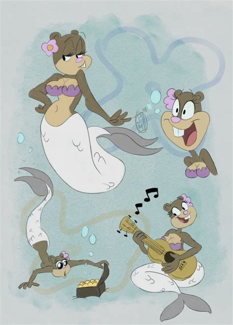 Cartoonystuff Art Sandy Mermaid 736512943 Spongebob Squarepants