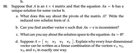 solved 10 suppose that a is an 4 x 4 matrix and that the