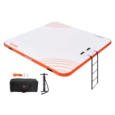 Vevor Inflatable Floating Dock 7 X 7ft Inflatable Dock Platform Non Slip Water Floating Dock