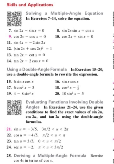 Solved Skills And Applications Solving A Multiple Angle