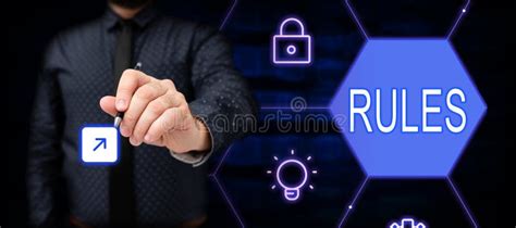 Text Caption Presenting Rules Internet Concept The Laws Or Regulations