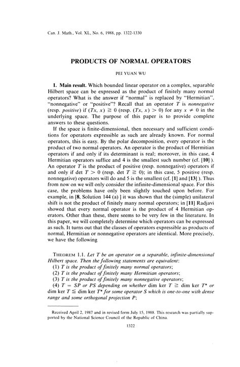 Pdf Products Of Normal Operators