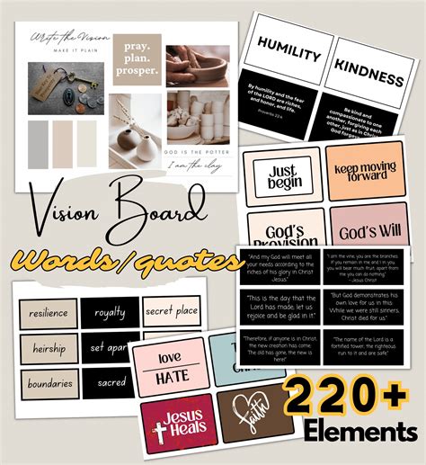 Printable Vision Board Quotes Christian Bible Verse Vision Board