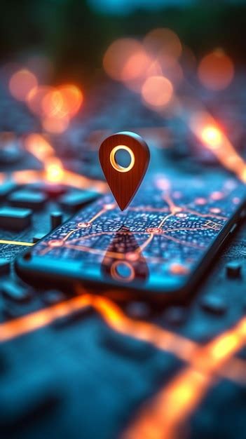Premium Ai Image Smartphone Gps Icon On Traffic Road Map Generative