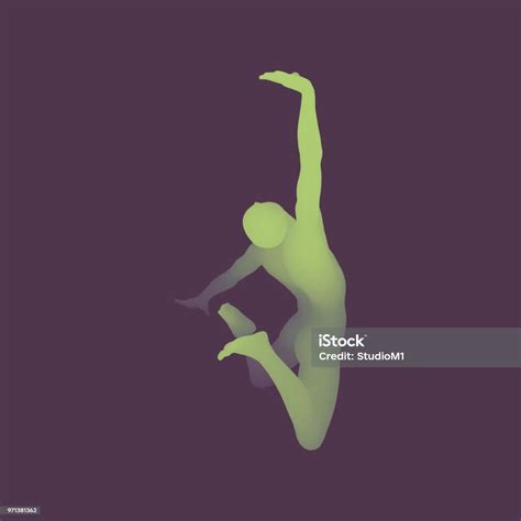 남자 체조 점프 3d 인체 모델입니다 아이콘 건강 및 피트 니스 지역 사회를 위한 체조 활동입니다 벡터 일러스트입니다 1위에 대한 스톡 벡터 아트 및 기타 이미지 Istock