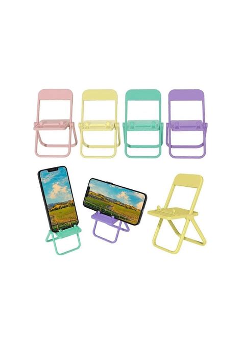5 Adet Mini Sandalye Şeklinde Cep Telefonu Standı Taşınabilir