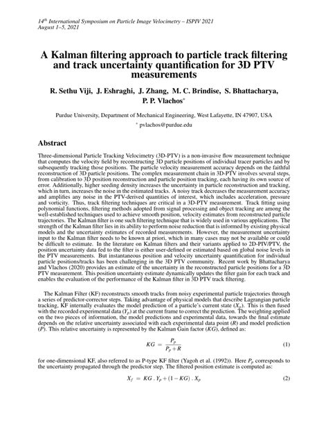 Pdf Kalman Filtering Approach To Particle Track Filtering And Track