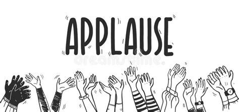 Vector Illustration Of Applause And Greeting With Hand Drawn Human