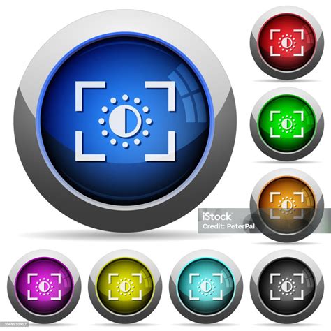 Camera Saturation Setting Round Glossy Buttons Stock Illustration Download Image Now Art
