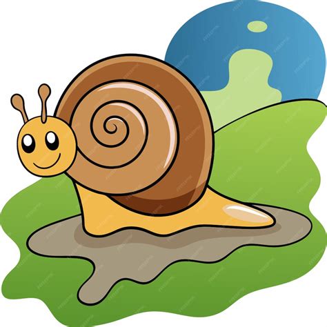 A Snail Leaving A Trail On A Dewkissed Morning Vector Illustration