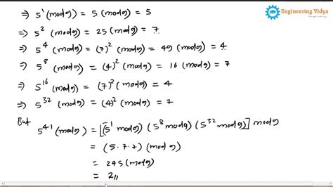 39 Modular Exponentiation Calculation Using Distributive Law Part 1