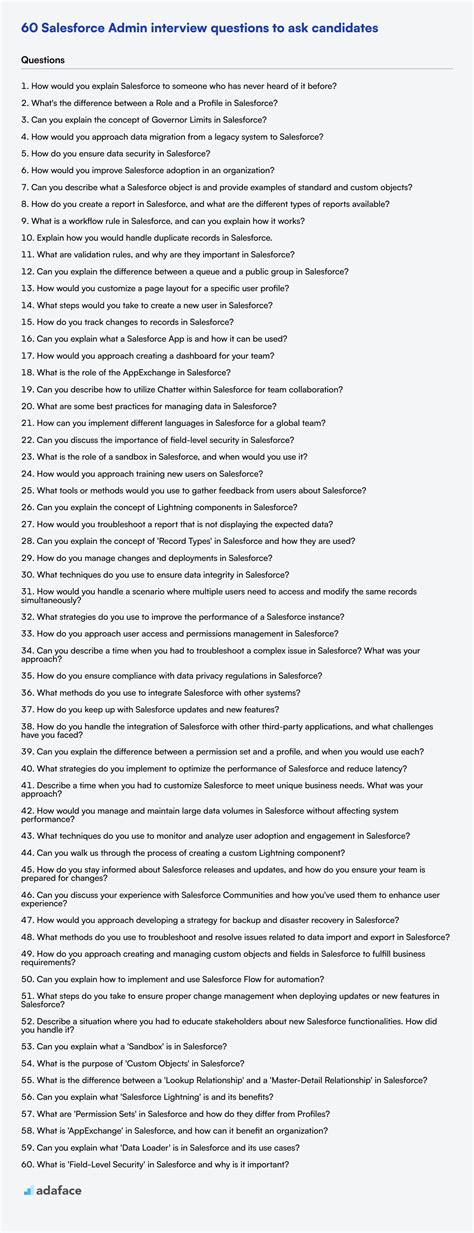 60 Salesforce Admin Interview Questions