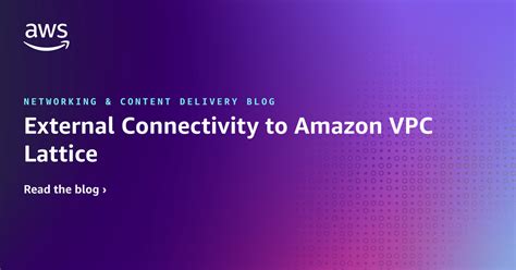 External Connectivity To Amazon Vpc Lattice Networking And Content Delivery