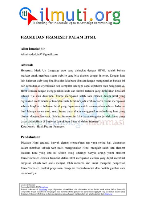Pdf Frame Dan Frameset Dalam Html Wp Content