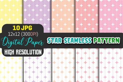 Star With 4 Point Seamless Pattern Graphic By Actual Pixel · Creative