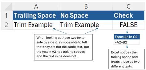 Remove Trailing Leading And Extra Spaces In Excel With The Trim Function