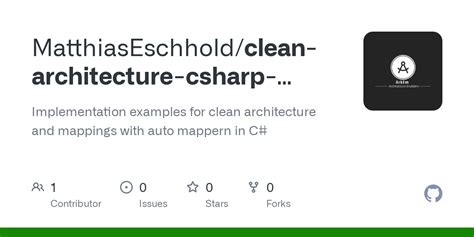Github Matthiaseschholdclean Architecture Csharp Demo Implementation Examples For Clean