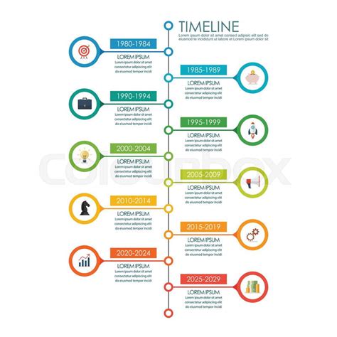 Timeline Chart Infographic Vector Illustration Colourbox