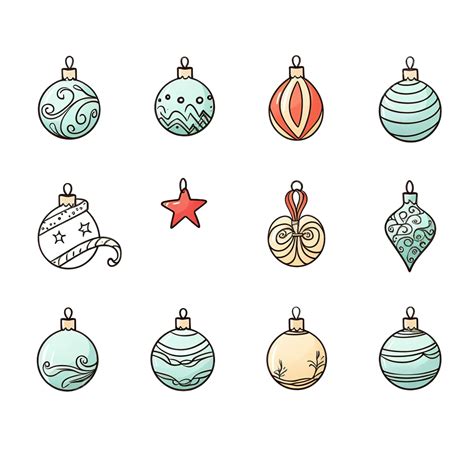 크리스마스 공 아이콘 장식 손으로 그린 색칠 만화 낙서 행복한 낙서 귀여운 낙서 Png 일러스트 및 이미지 에 대한 무료 다운로드 Pngtree