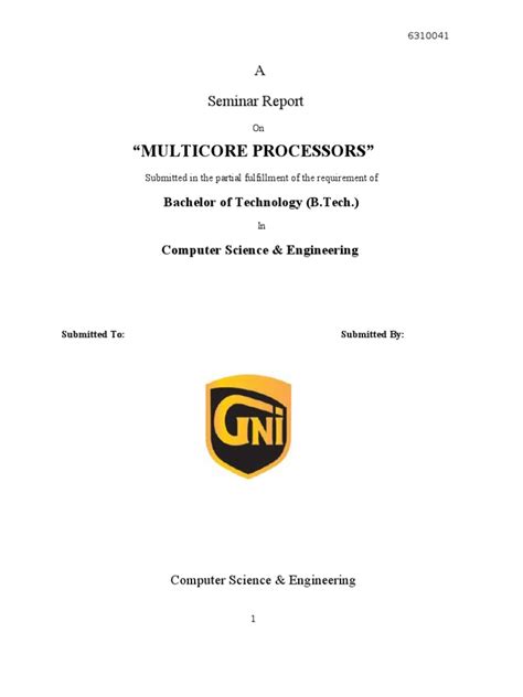 Multicore Processors A Seminar Report Pdf Multi Core Processor