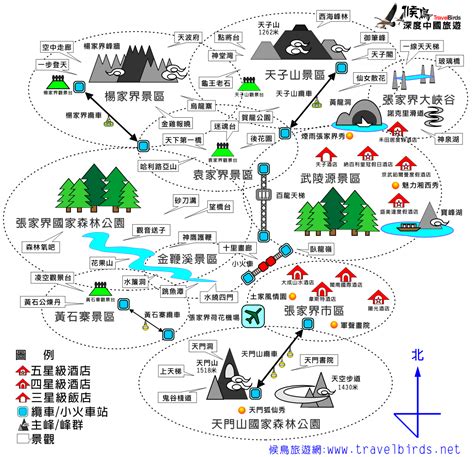候鳥旅遊網 張家界景區路線圖
