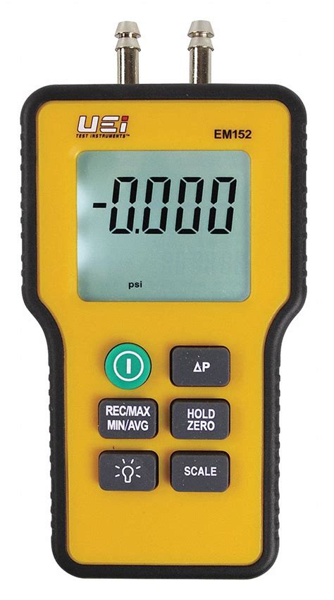 Uei Test Instruments Digital Manometer 60 In Wc To 60 In Wc Backlit Lcd 1 4 In Hose Barb