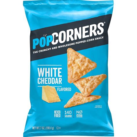 Popcorners Original Cheddar Popped Corn Chips Bag 7 Ounce