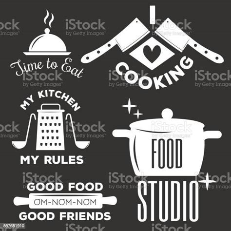 베이커리가 게 배지와 요리 레이블 디자인 클래식 주방 요소 벡터 일러스트 레이 션 설정 고무도장에 대한 스톡 벡터 아트 및 기타 이미지 고무도장 고풍스런 그래픽