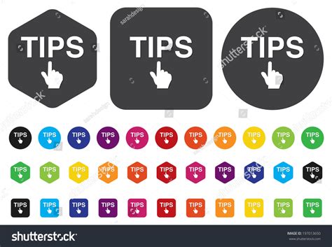 Tips Button Stock Vector Royalty Free 197013650 Shutterstock