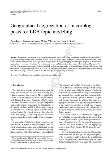Pdf Geographical Aggregation Of Microblog Posts For Lda Topic Modeling