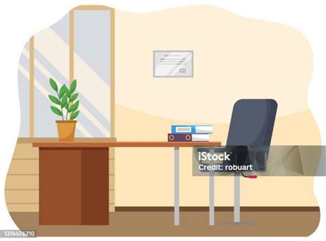 현대적인 직장 플랫 디자인 아늑한 객실 인테리어에 책이 쌓인 사무실 의자 및 사무실 책상 가정의 방에 대한 스톡 벡터 아트 및 기타 이미지 가정의 방 교육 노트북