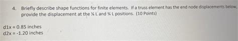 Solved 4 Briefly Describe Shape Functions For Finite Chegg Com