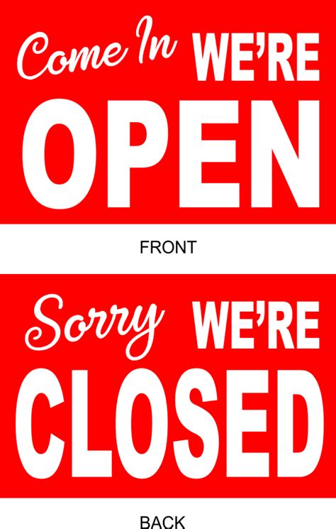 Open Closed Vinyl Sign - Custom Signs