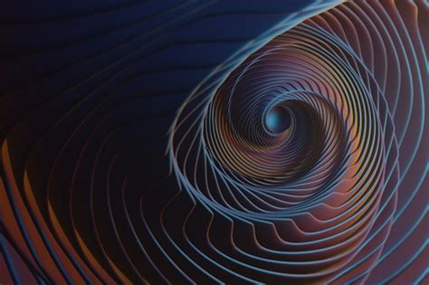 멋진 추상 다채로운 소용돌이 황금 비율 배경 스타 버스트 다이나믹 웨이브 3d 렌더링 그림 디자인을 위한 배경 패턴입니다 차원 분열도형에 대한 스톡 사진 및 기타 이미지