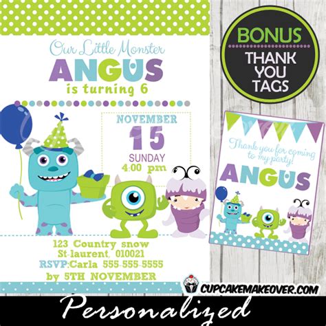 Printable Monsters Inc Invitations Awesome Monsters Inc Birthday