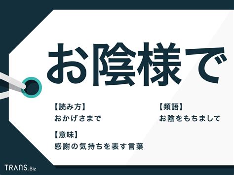 「お陰様で」の意味とは？ビジネス上の使い方や類語・例文も解説 Transbiz