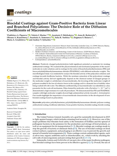 Biocidal Coatings Against Gram Positive Bacteria F Pdf Bacteria Antimicrobial
