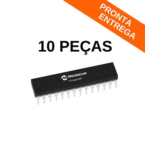 Kit 10 Peças Circuito Integrado Atmega328p Pu Pdip 28 Pth Circuitos