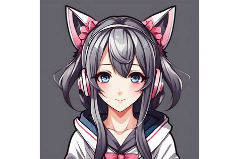 Anime Girl Mascot Logo Afbeelding Door Mimishop · Creative Fabrica